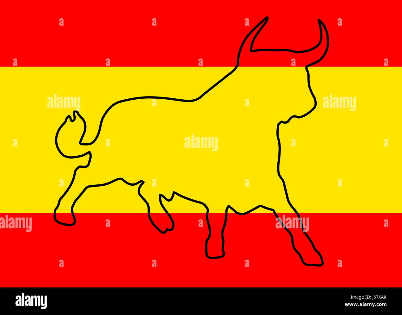 bull on spanish colors Stock Photo - Alamy