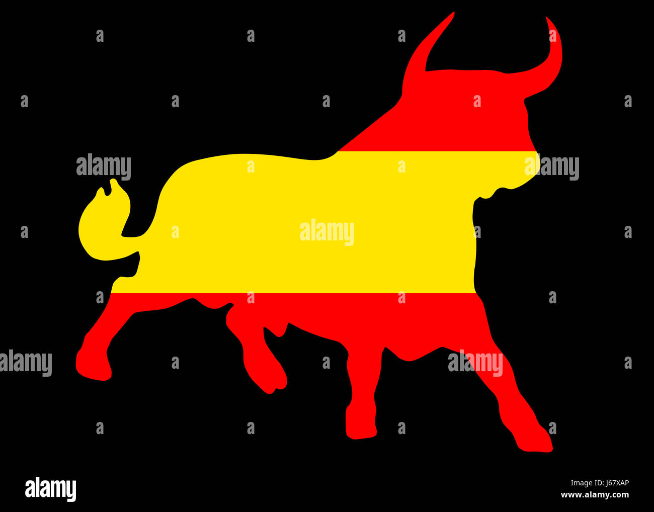 bull in spanish colors Stock Photo - Alamy