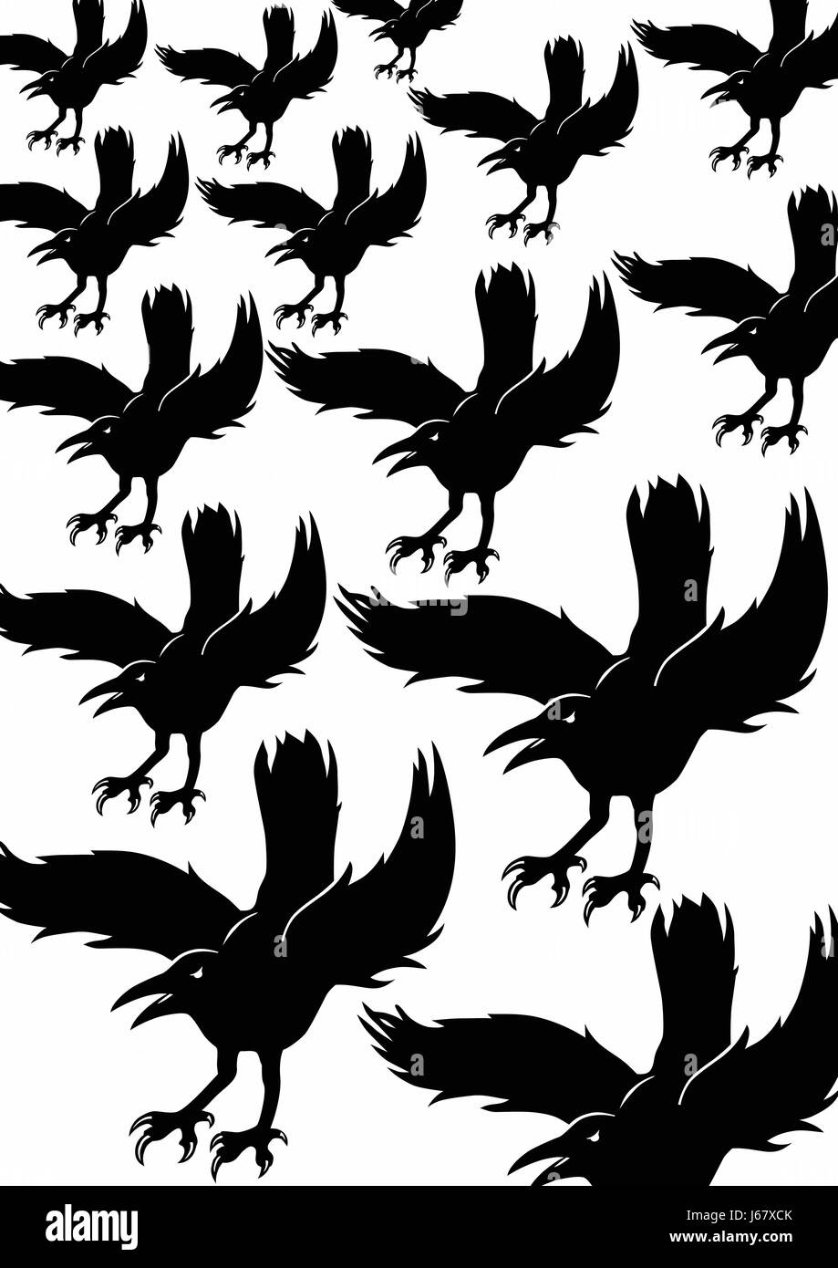 pattern of black ravens Stock Photo - Alamy