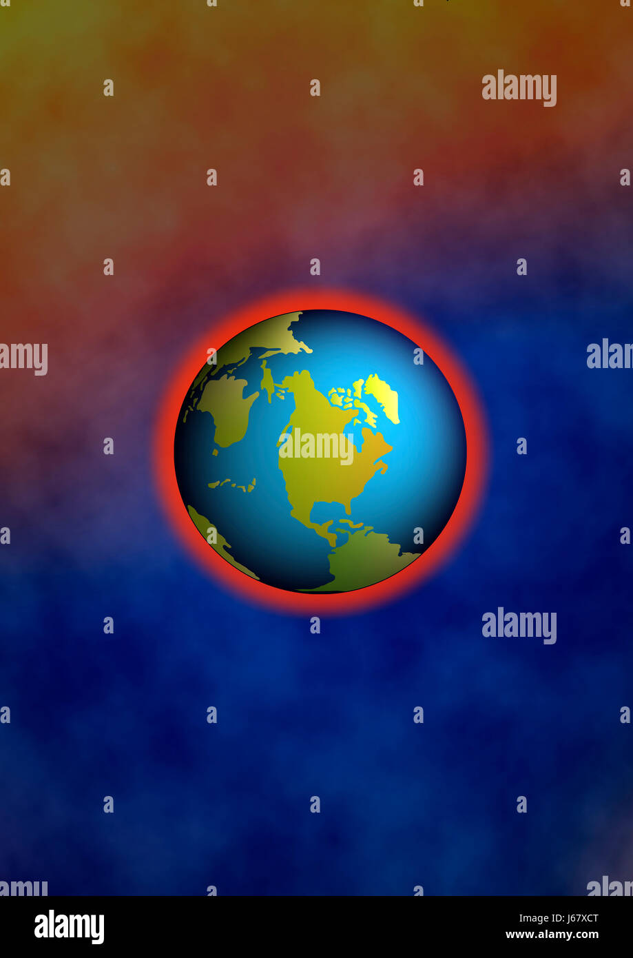 overheated earth in space Stock Photo - Alamy