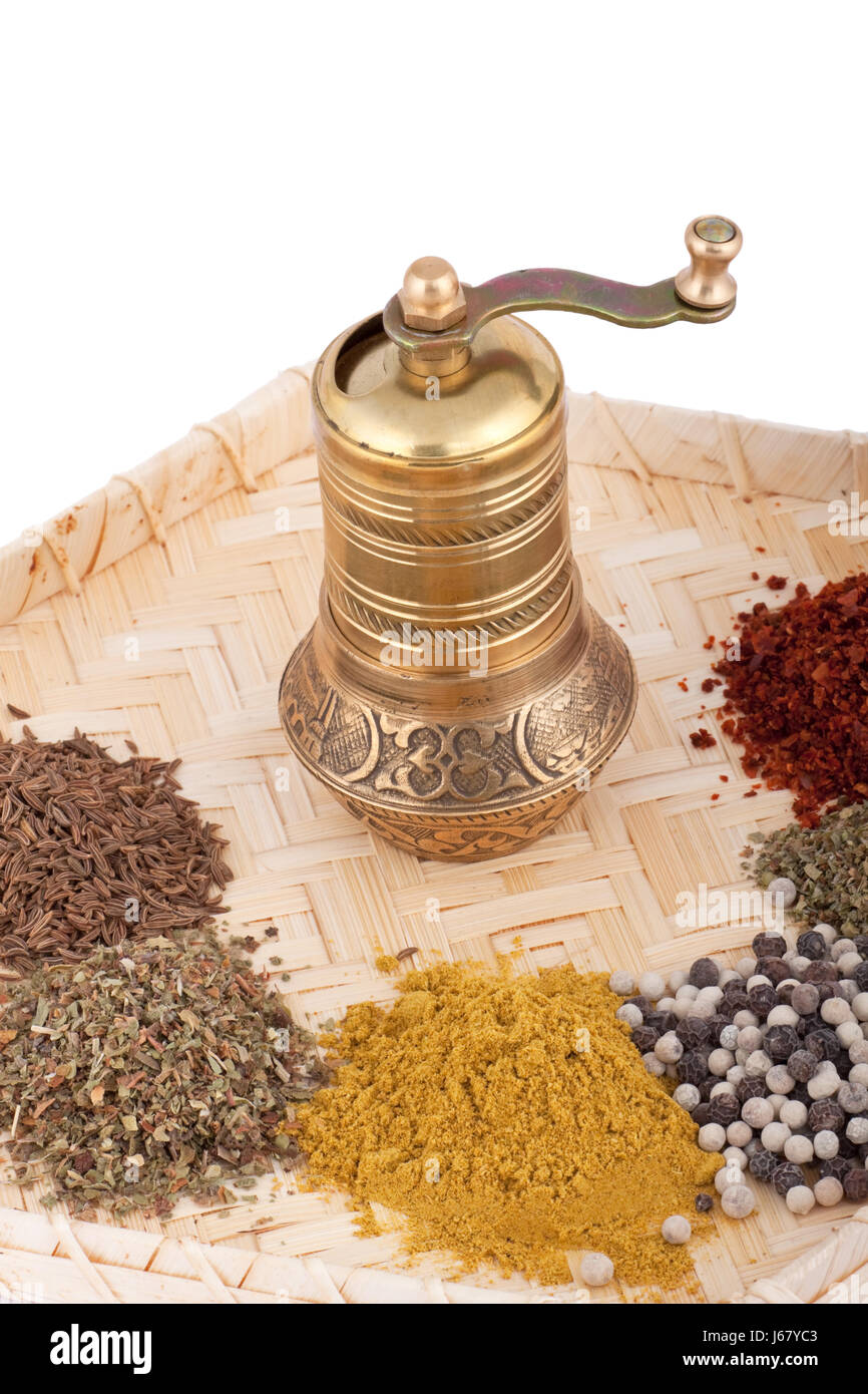 spice mill made of brass Stock Photo - Alamy
