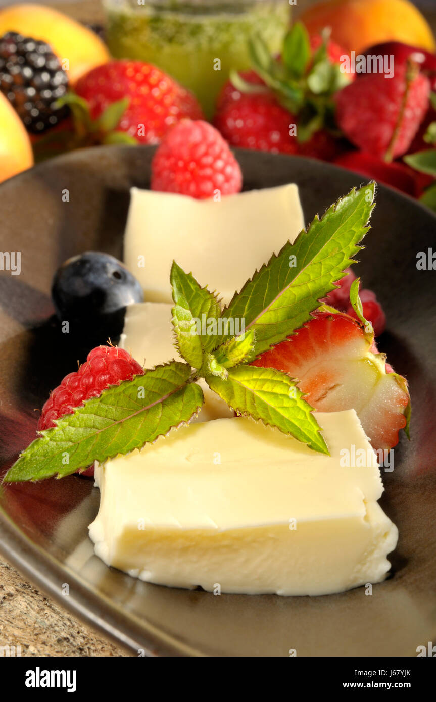 dessert with fruits and peppermint Stock Photo - Alamy