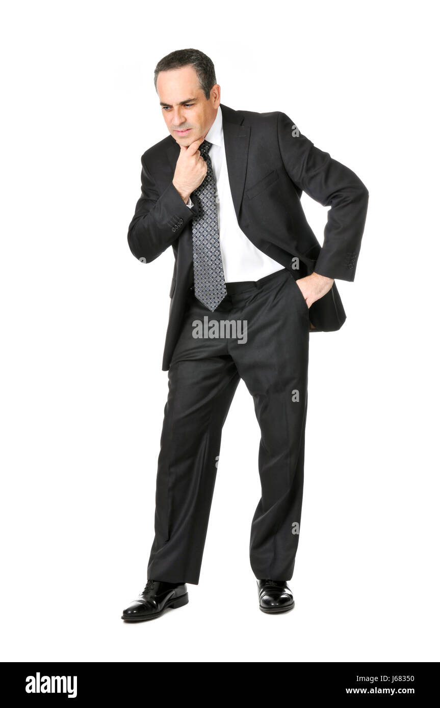 isolated business man businessman problem thinking man tie successful ...