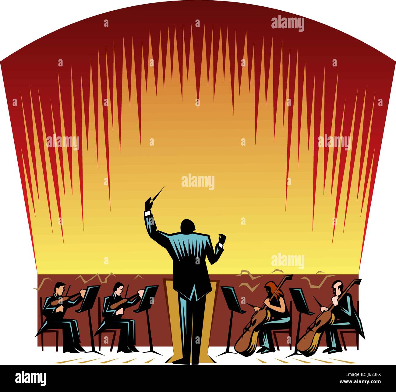 Symphony Orchestra Conductor Stock Vector Images - Alamy