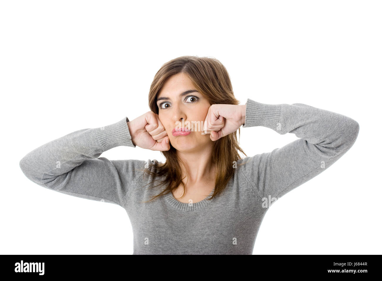 woman hand hands expression funny punch maddening pert coquettish cute ...