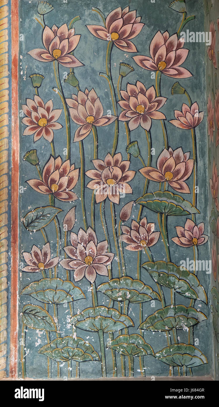 Wall paintings in the Chandra Mahal, Jaipur City Palace in Jaipur ...