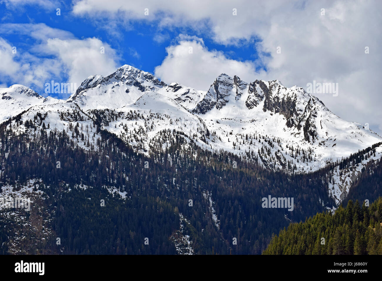 Snow-capped mountains on Austrian Alps. Photo location: Gerlos Pass ...