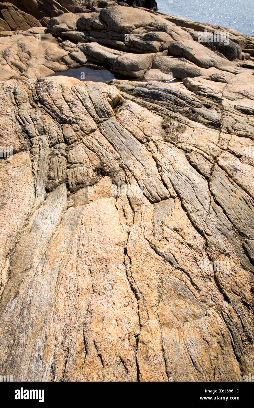 detail flow stone formation rock norway coast layer east smooth down ...