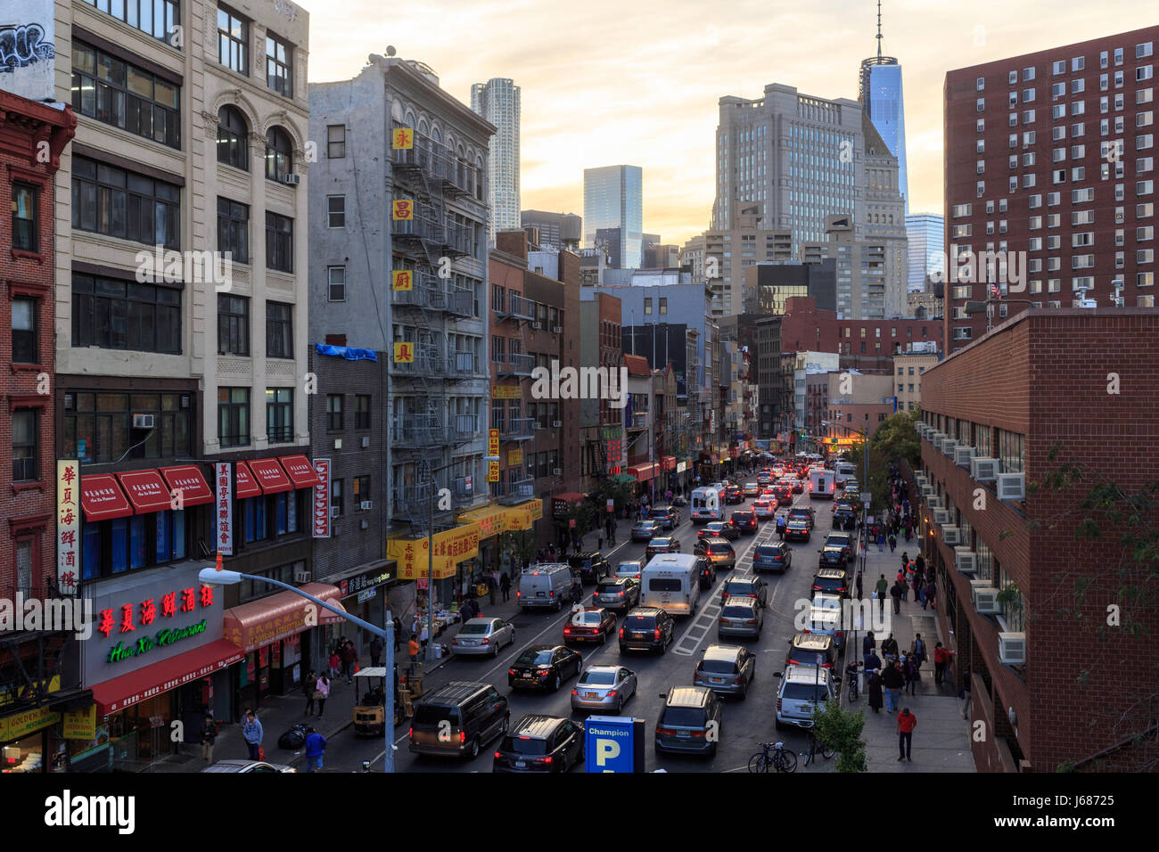 Division Street on the Lower East Side from the Manhattan Bridge ...