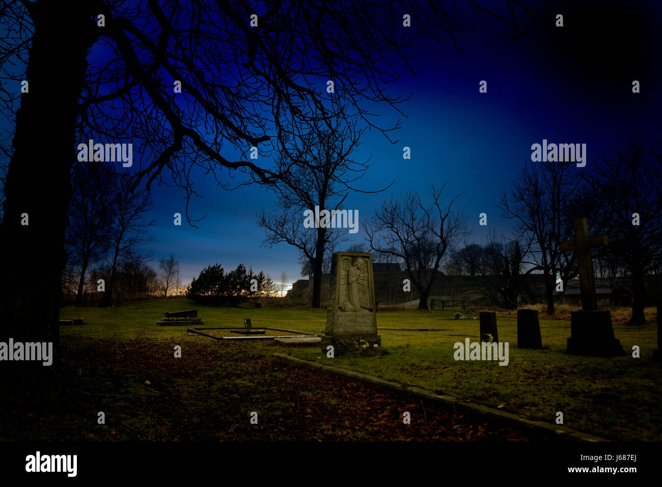 blue death tree stone space sunset cemetery gravestone tombstone angel ...