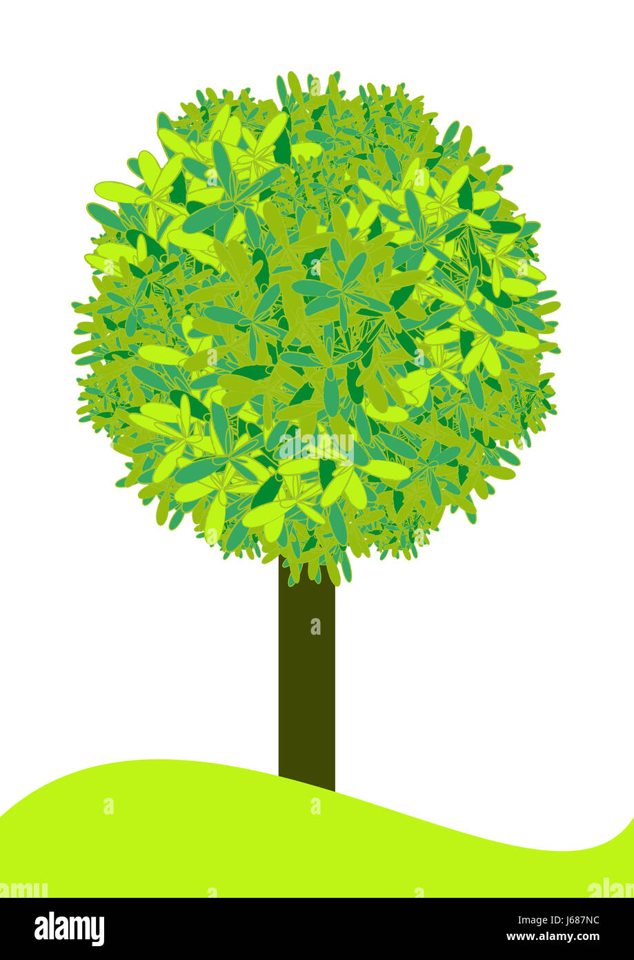 tree green leaves poster illustration complete perfect publicity ...