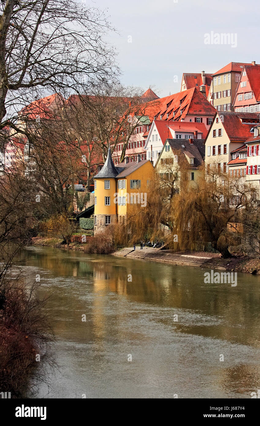 tower building river water buildings tower houses tree trees park plant ...