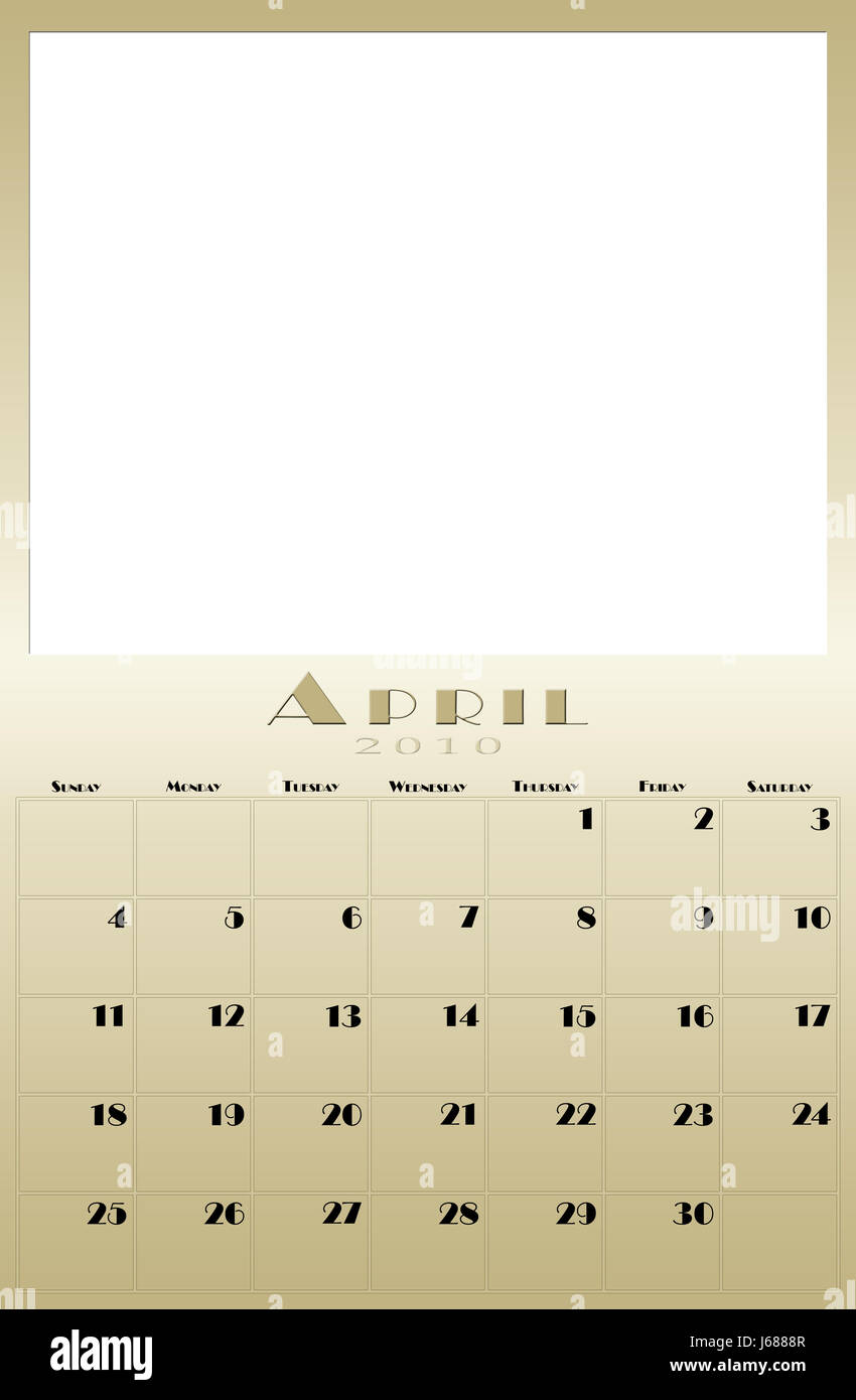 April 2010 calendar hi-res stock photography and images - Alamy