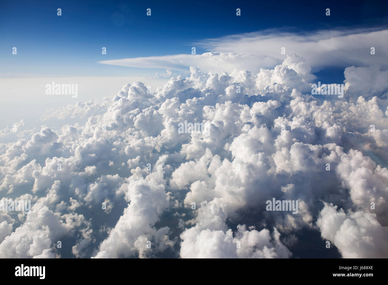 blue horizon space flight heaven paradise cloud formation dramatic ...