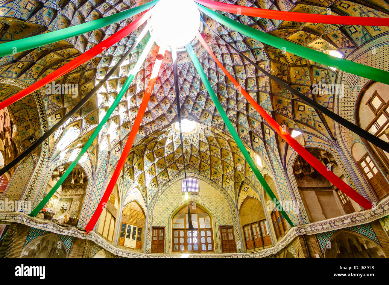 View on dome of bazaar building in Kashan Stock Photo - Alamy