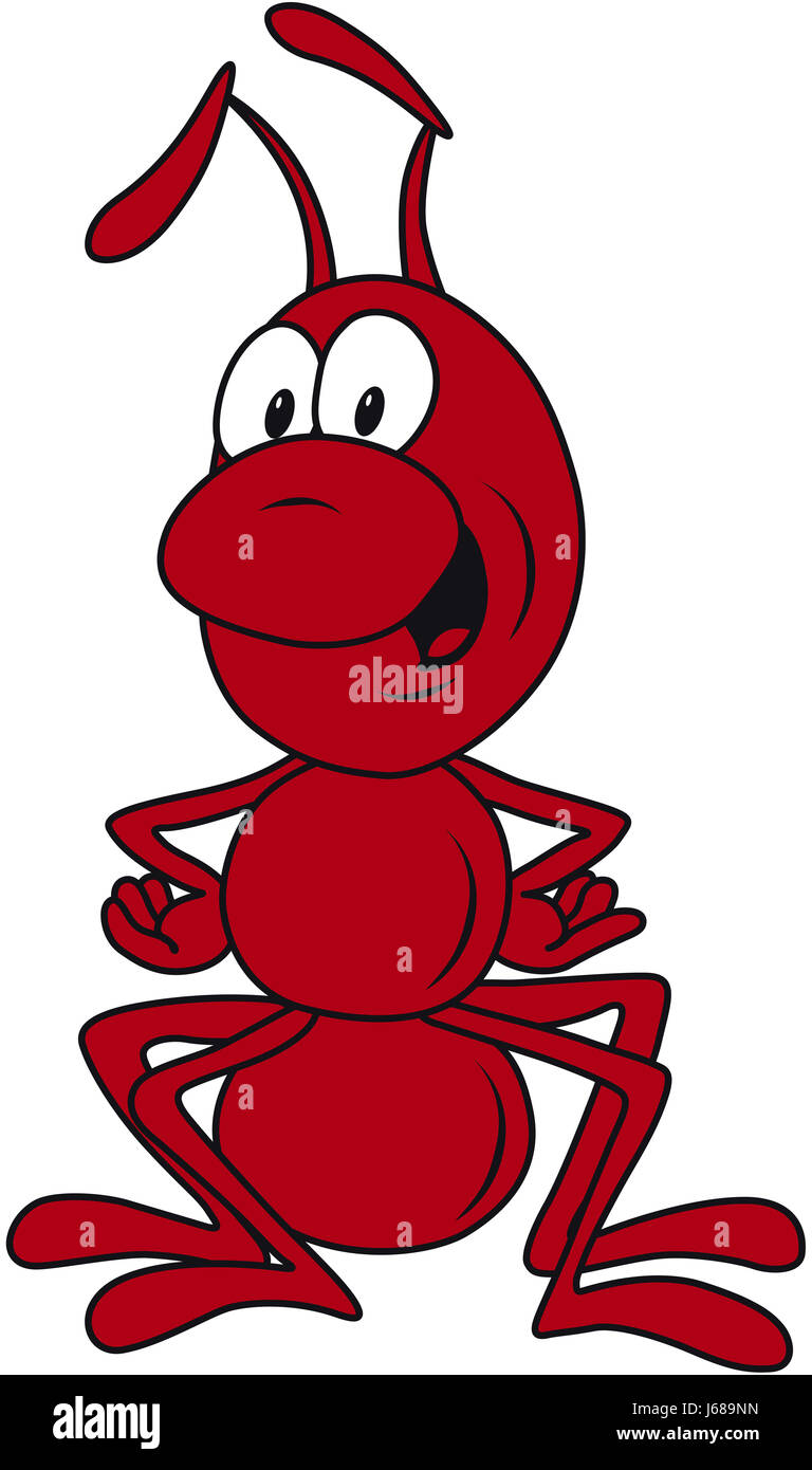 Happy cartoon red ant standing hi-res stock photography and images - Alamy