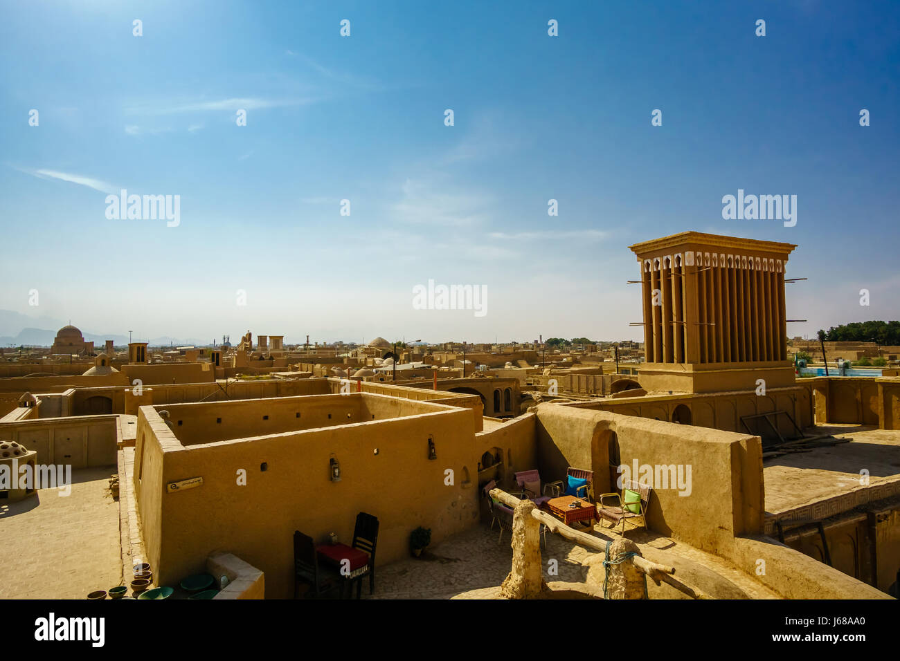 Panoramic view over city of Yazd in Iran Stock Photo - Alamy