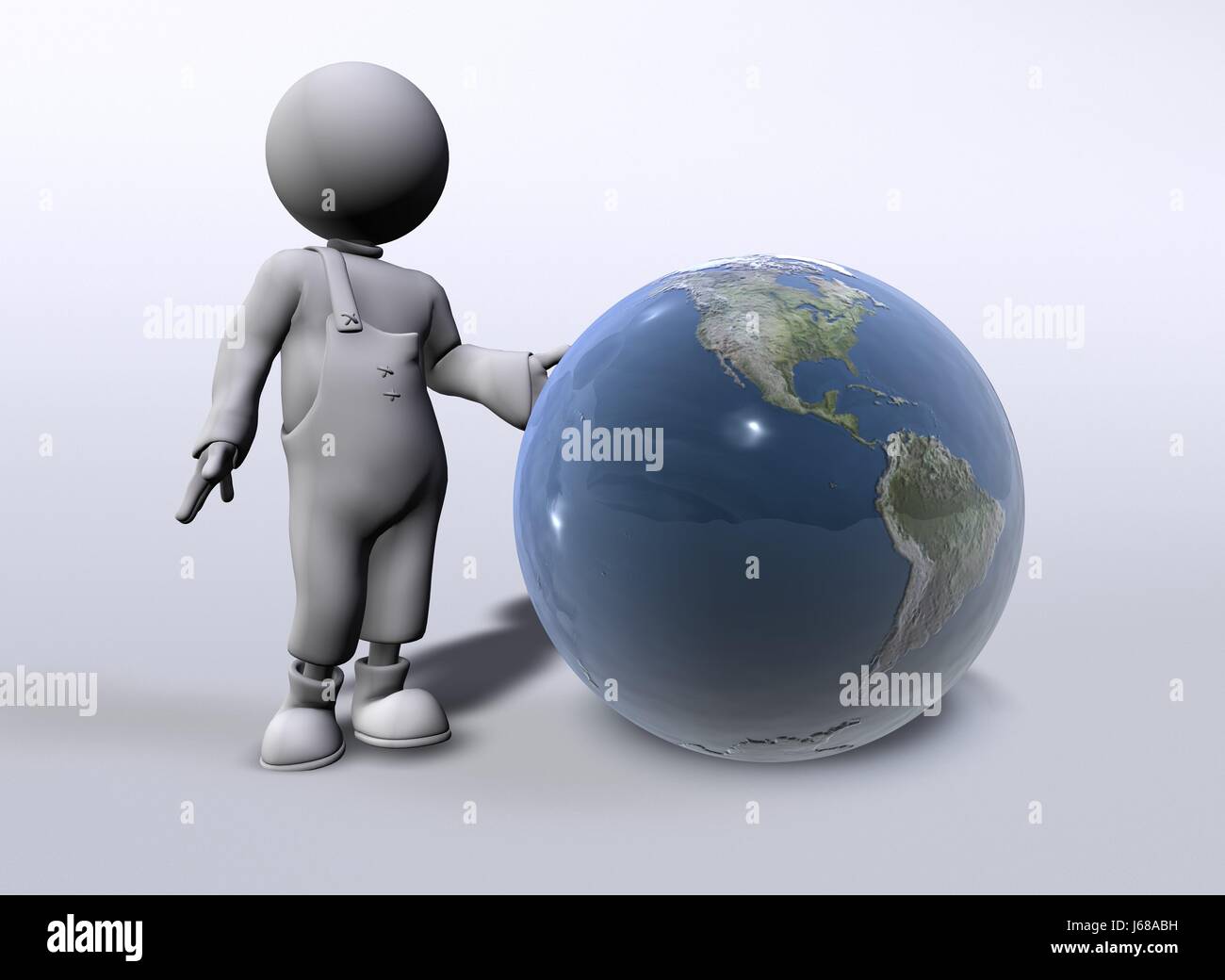 figure holds beautiful globe Stock Photo - Alamy
