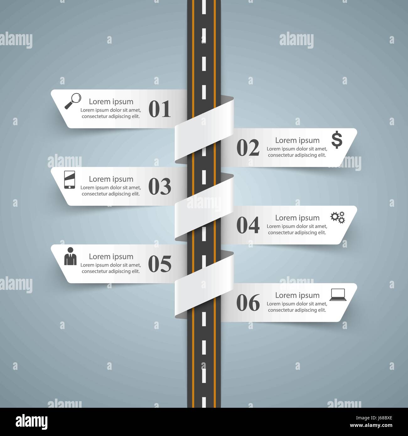 Road infographic design template and marketing icons Stock Vector Image ...