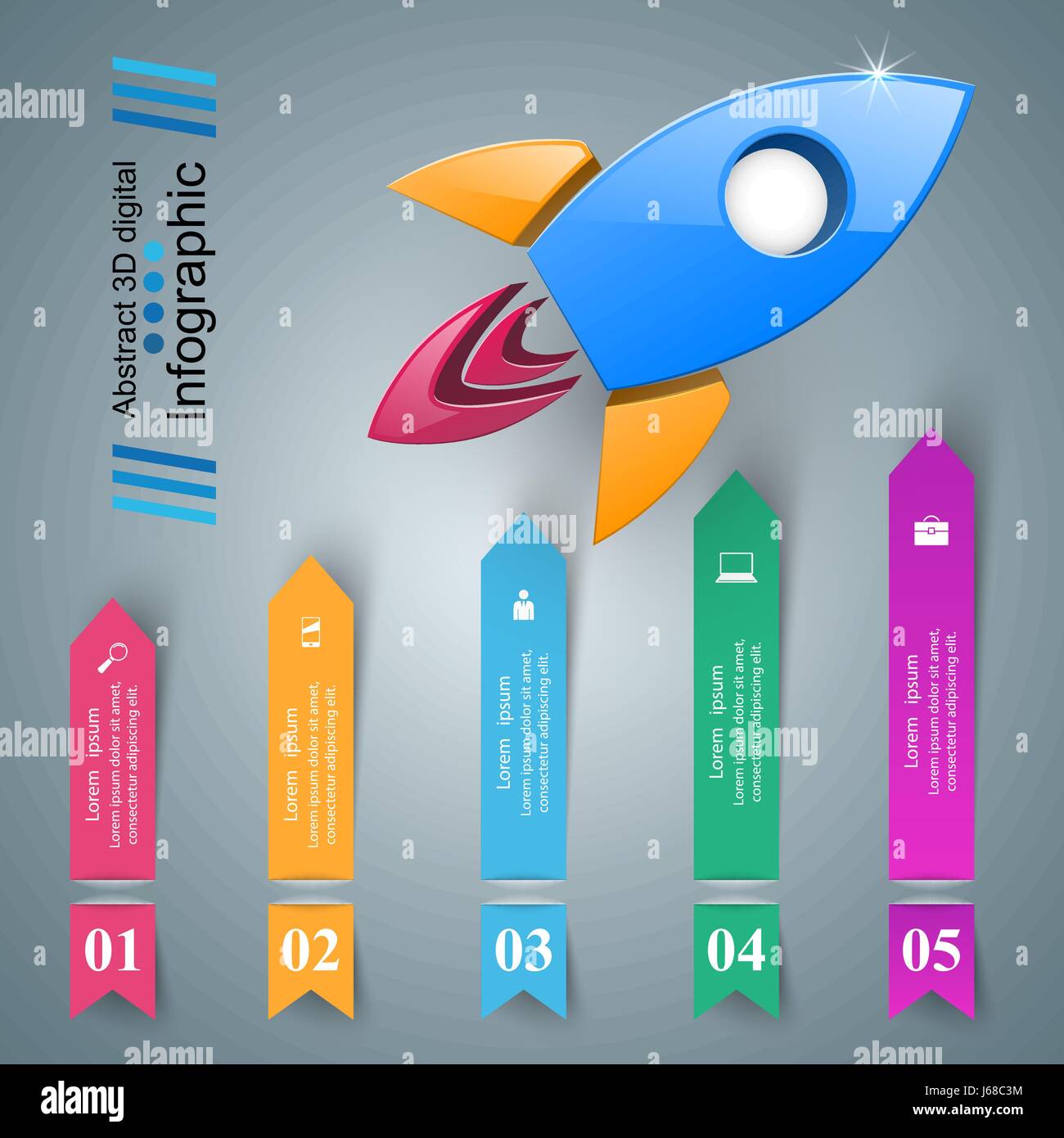 Rocket icon. Abstract illustration Infographic Stock Vector Image & Art ...