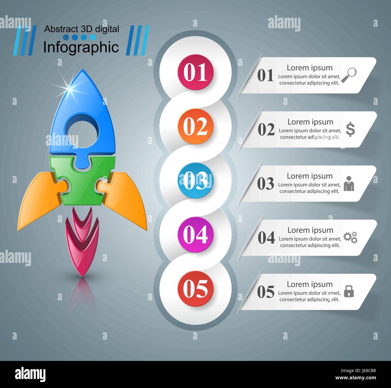Rocket icon. Abstract illustration Infographic Stock Vector Image & Art ...