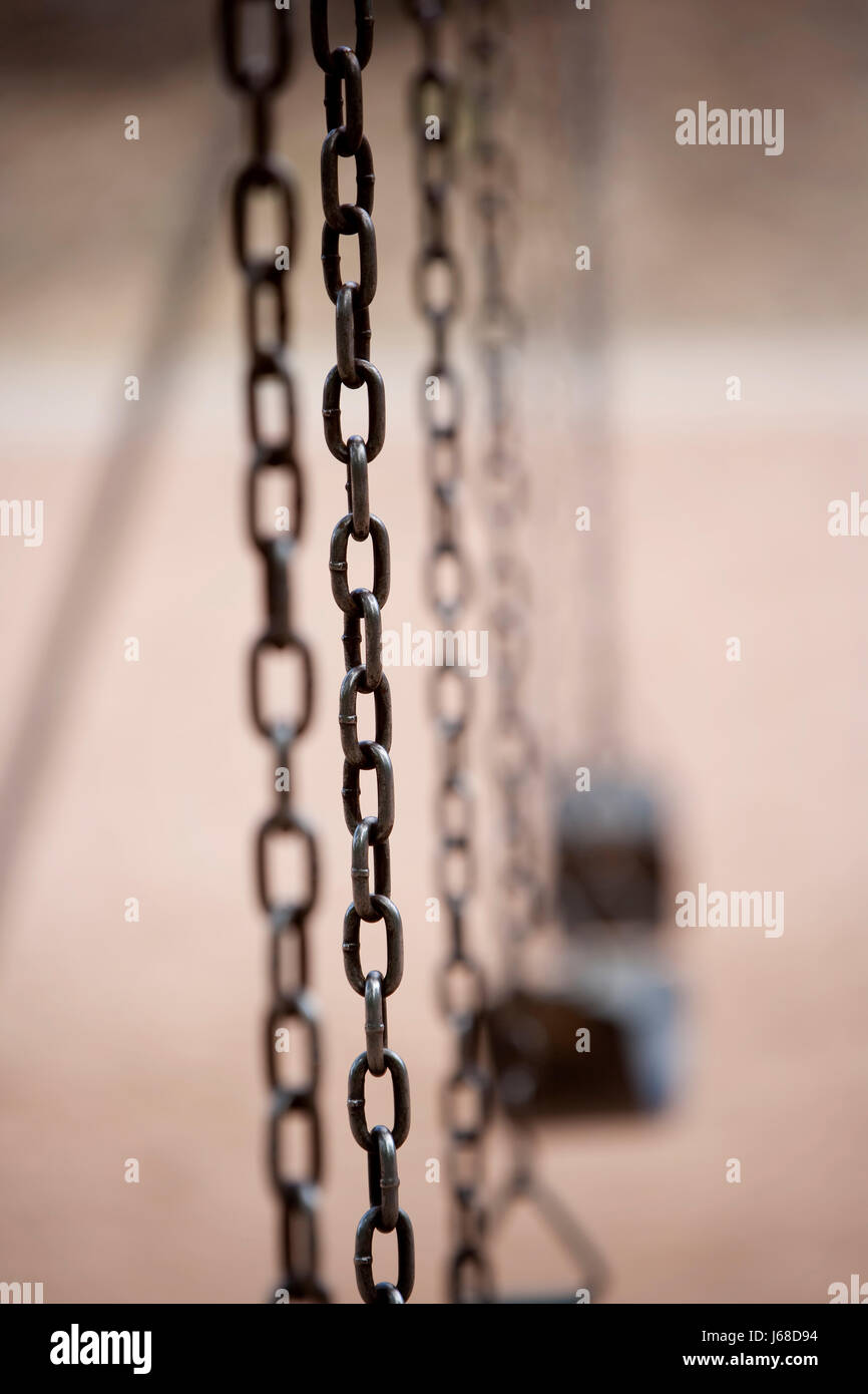 chain metal swinging swing equipment abandoned playground hanging hang ...
