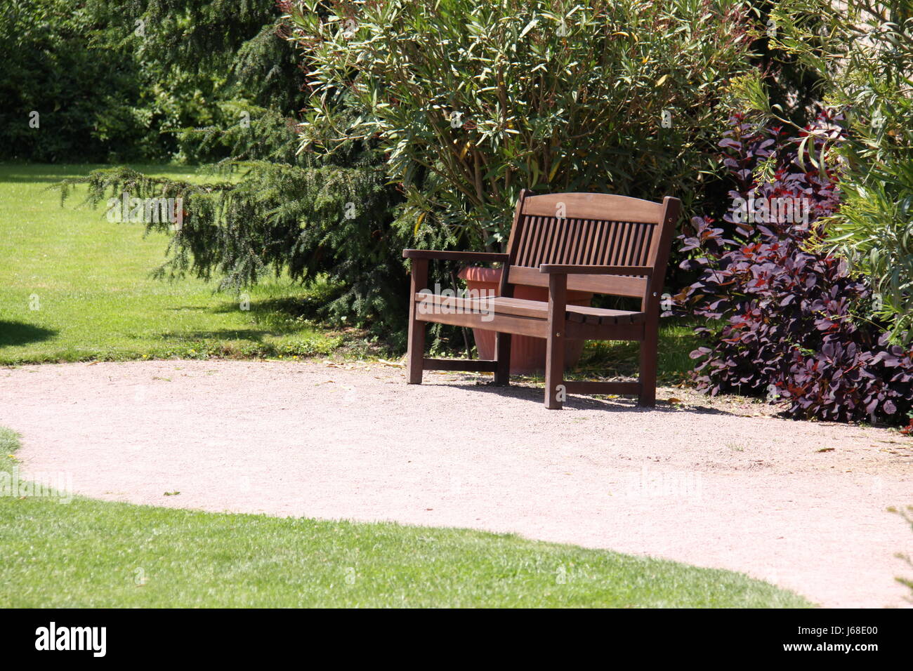 park seat parkway bench wooden bench park bench relaxation tree trees ...