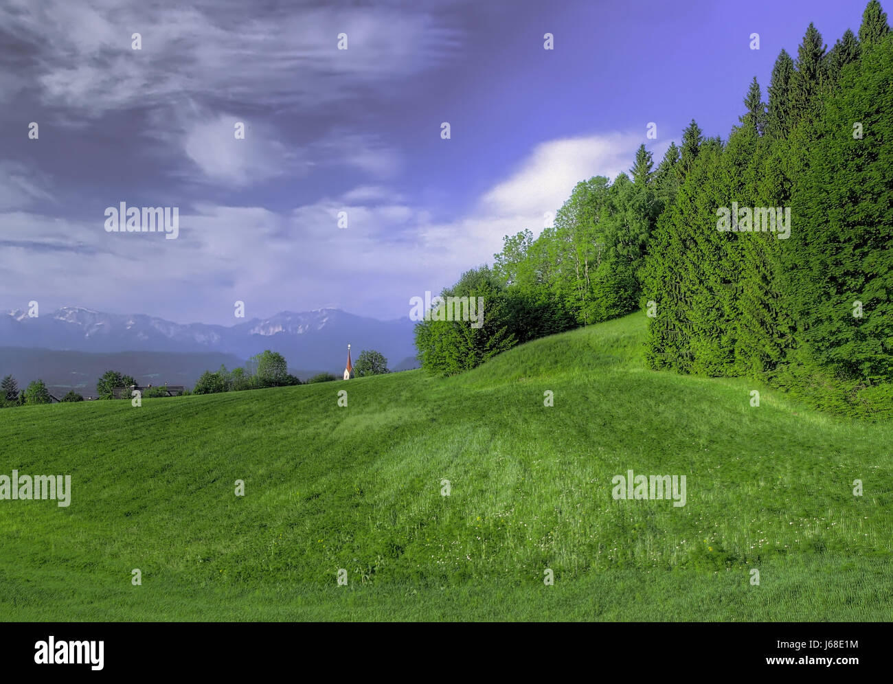 mountains alps spring mountain meadow meadow community village market ...