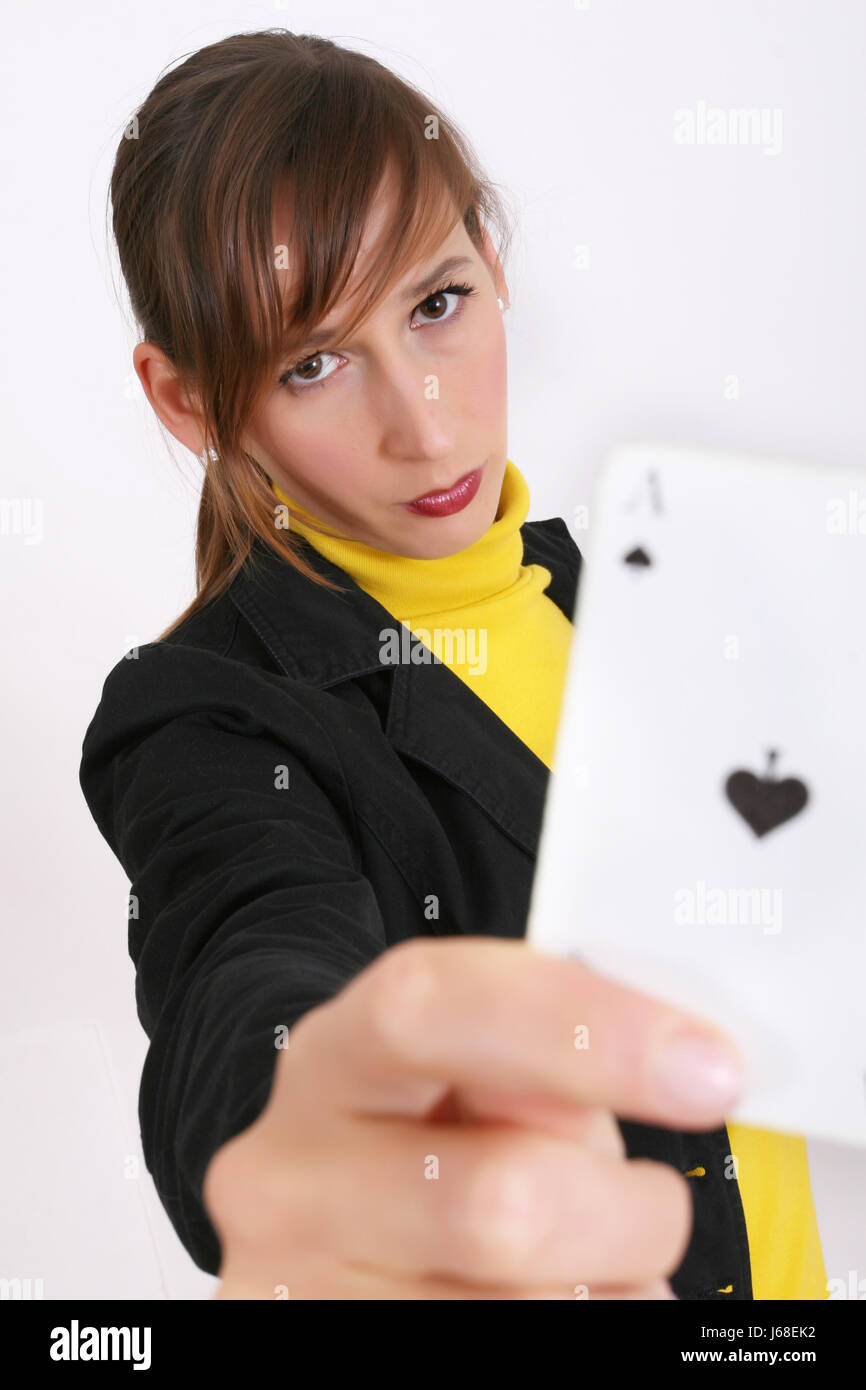 Woman playing card game hi-res stock photography and images - Alamy