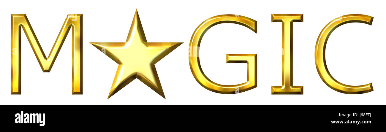 isolated golden magic sorcery spell star gold model design project ...