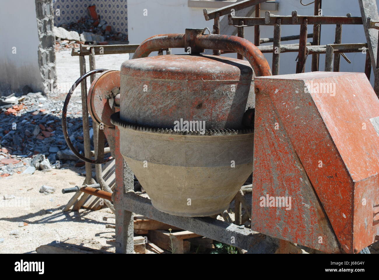 industrial concrete cement builder machine construction blue motion ...