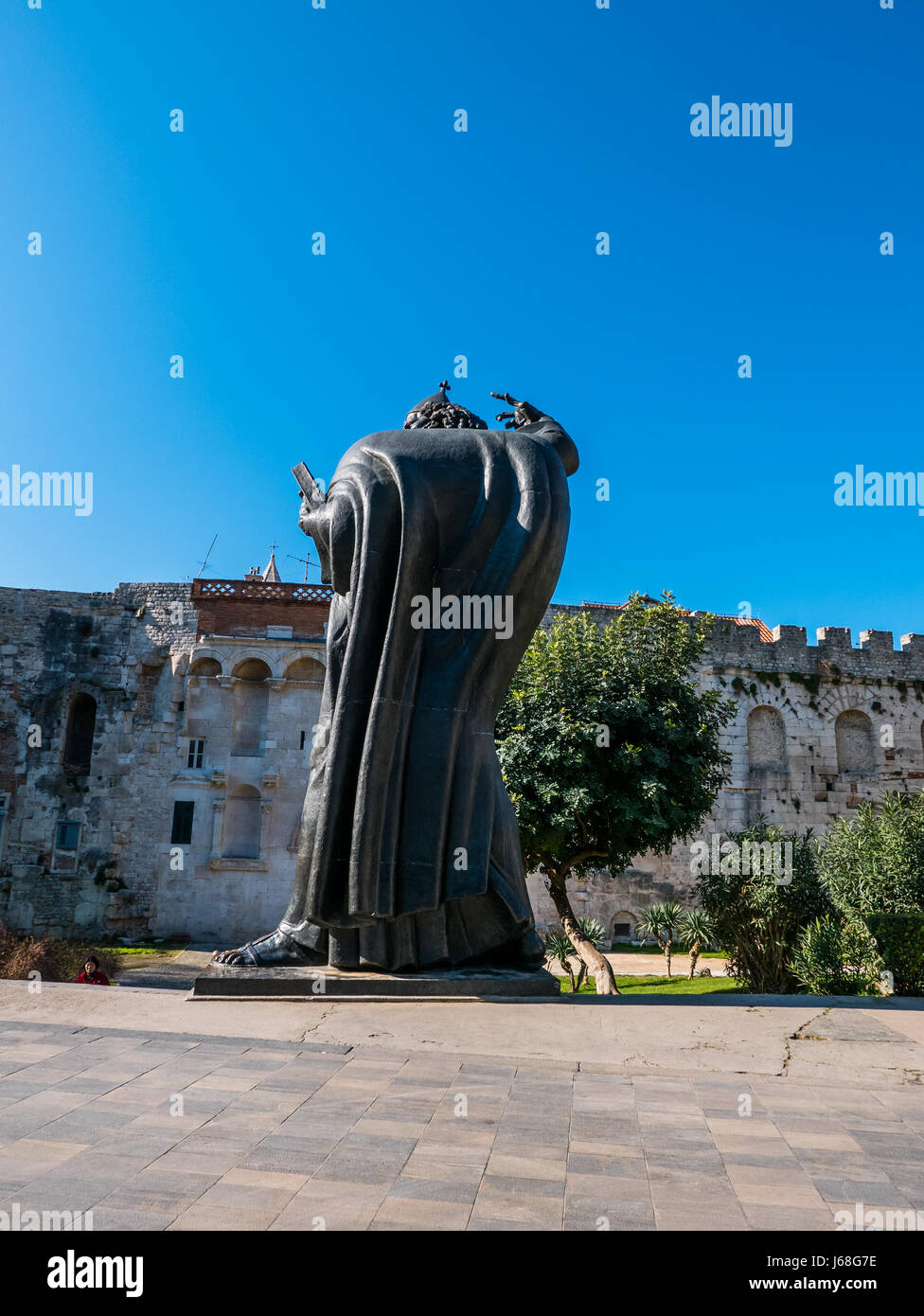 Split, Croatia - 27 March 2016 - Statue of bishop Gregory of Nin in ...