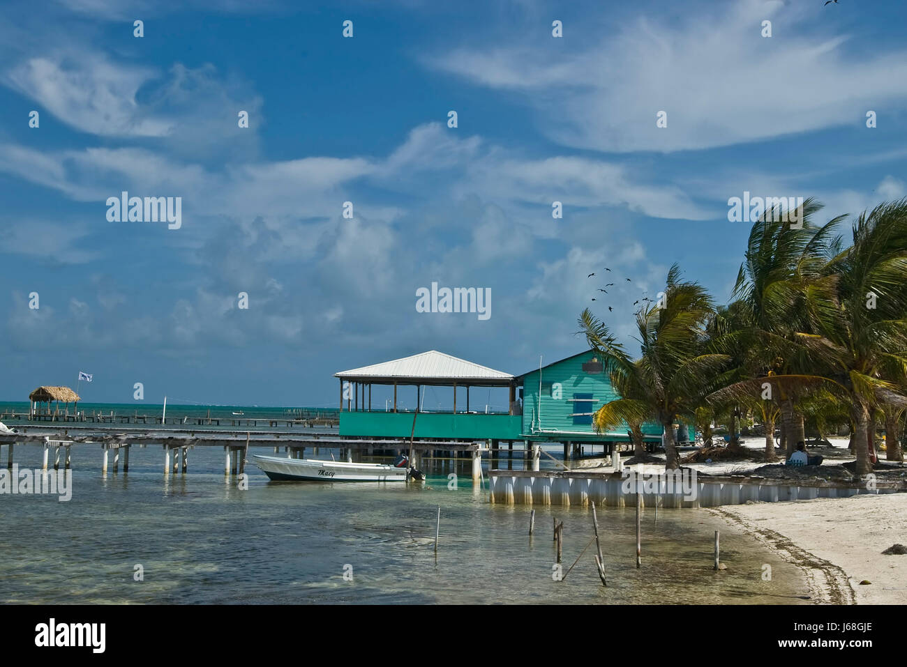 beach seaside the beach seashore dock boat caribbean building rowing ...