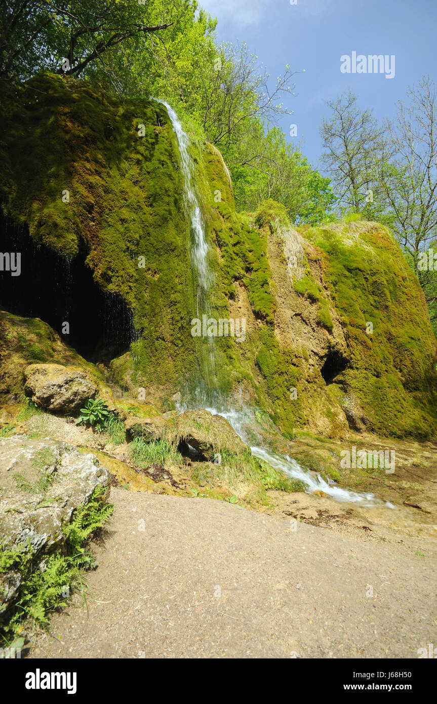 fauna rock waterfall terraces source caves water nature flow stone ...
