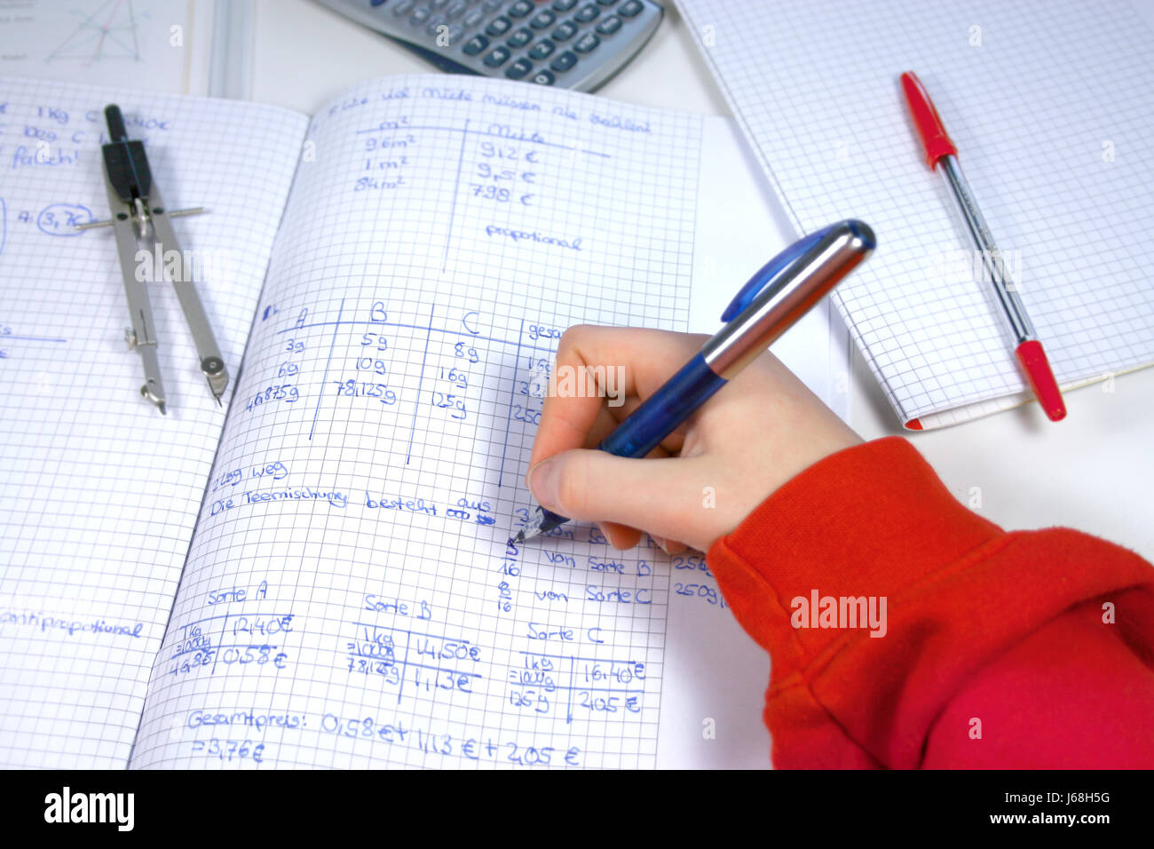 homework mathematics 5 Stock Photo - Alamy