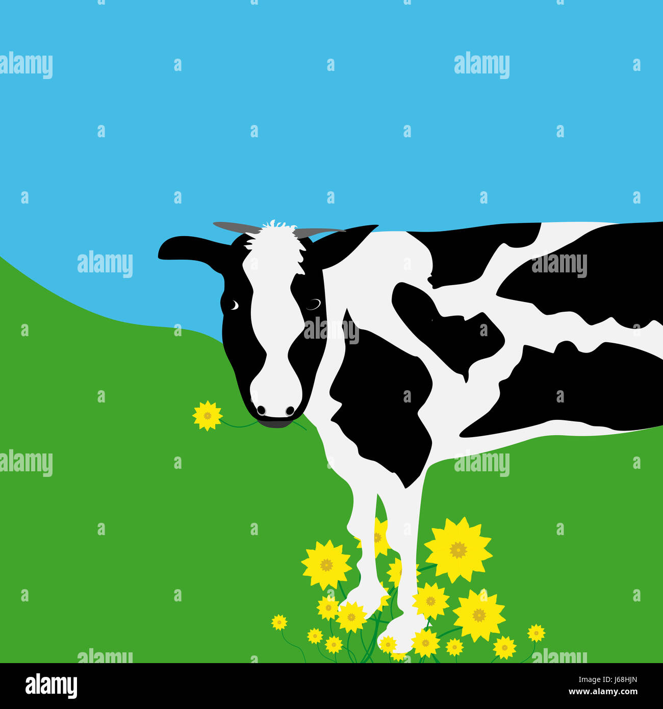 flower flowers plant blossoms illustration cow bleed firmament sky ...
