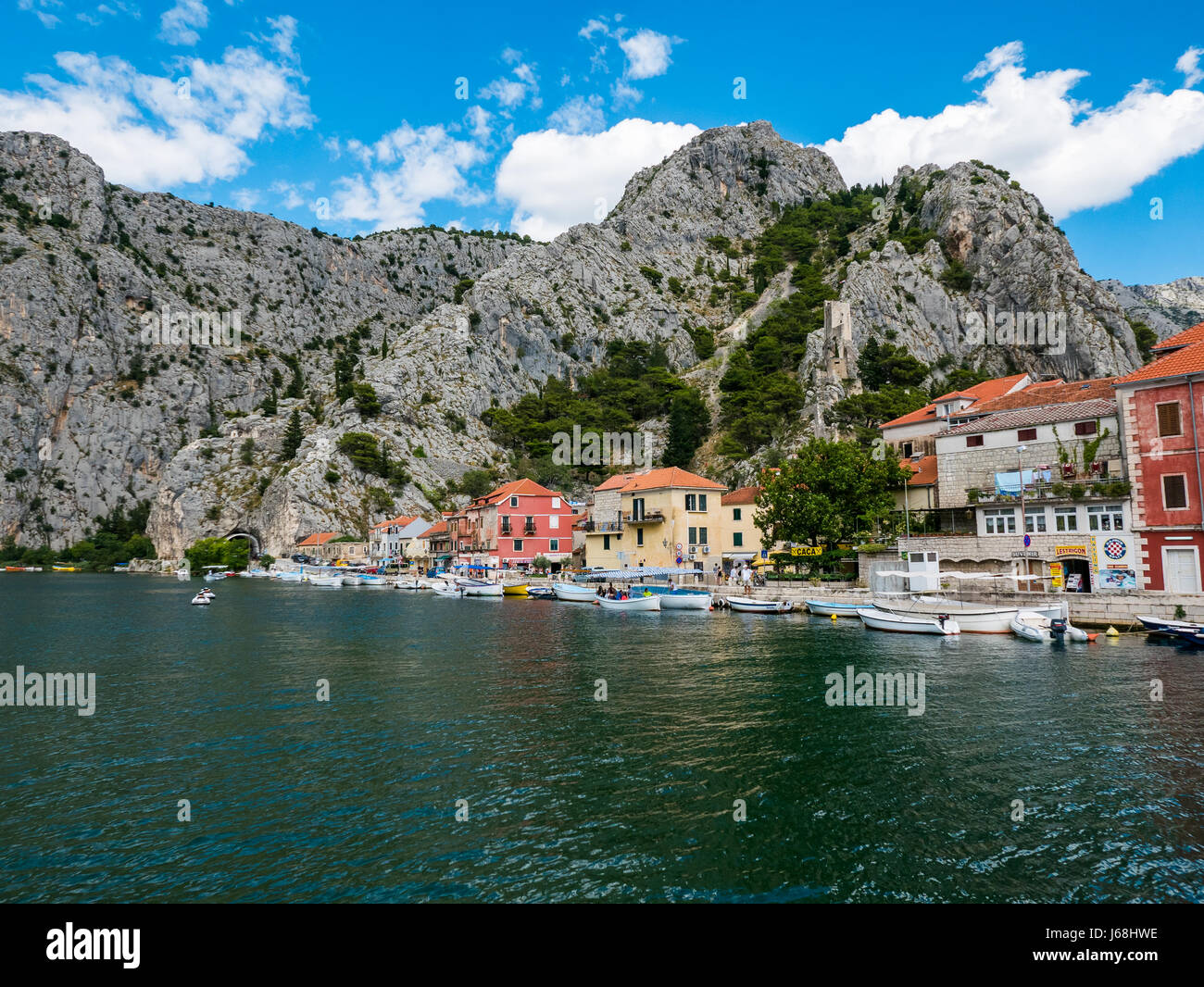 Omis, Croatia - 18 July 2016 - Old city of Omis near Split, Croatia, on ...