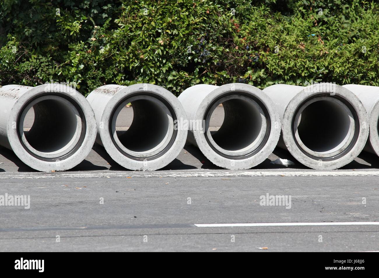 concrete pipes at construction site Stock Photo - Alamy