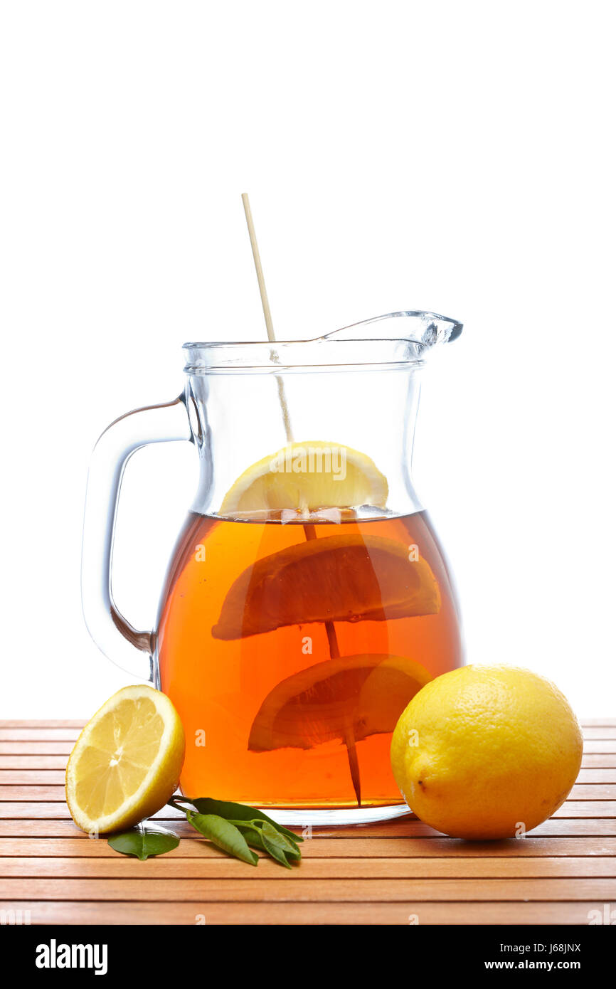 tea refresh beverage pitcher lemon citron glass chalice tumbler drinks ...