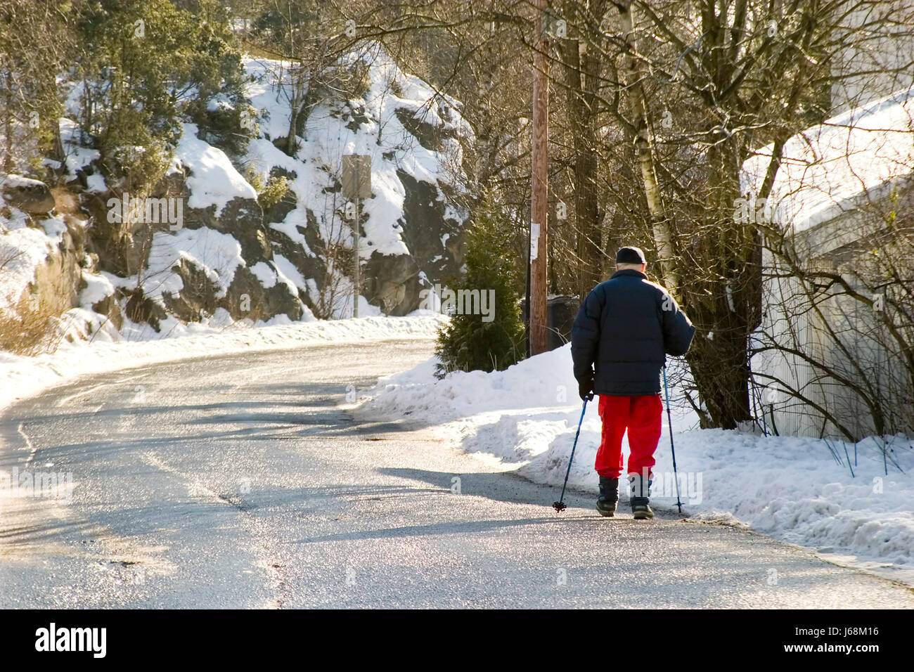 walk go going walking travel tree winter male masculine snow coke ...