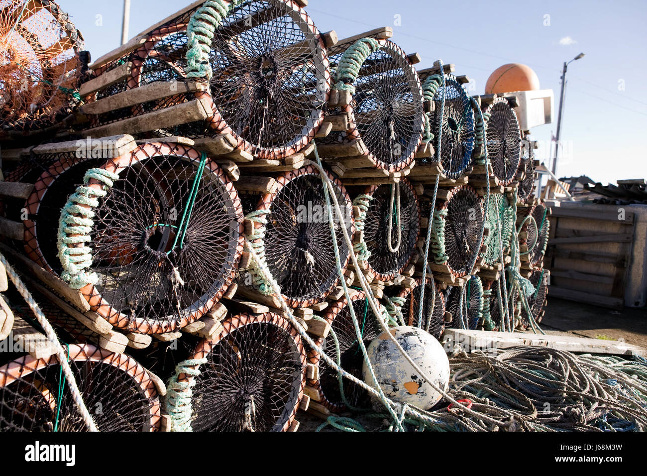 industry industrial maritime fish dock fishing lobster stack crab ...