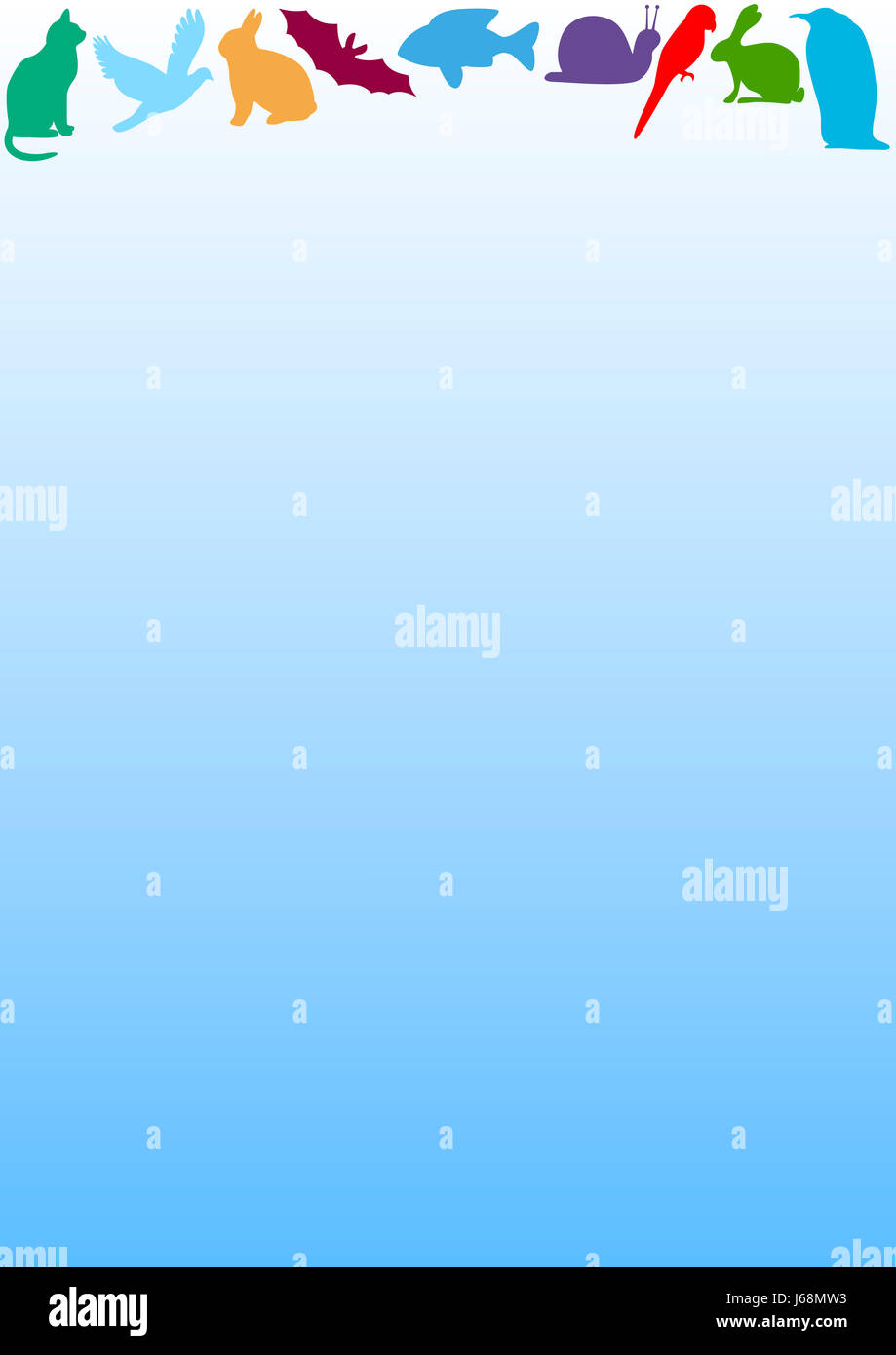 colorful animal silhouettes on gradient Stock Photo - Alamy