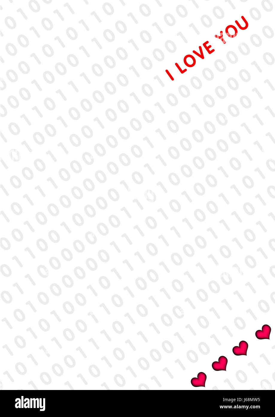 i love you heart with binary code and red Stock Photo - Alamy