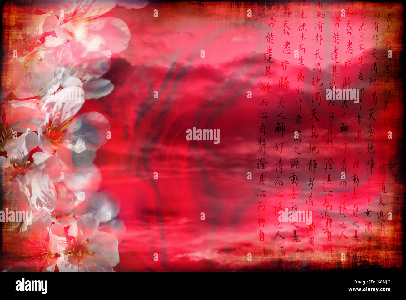 china chinese abstract backdrop background art flower plant bloom ...
