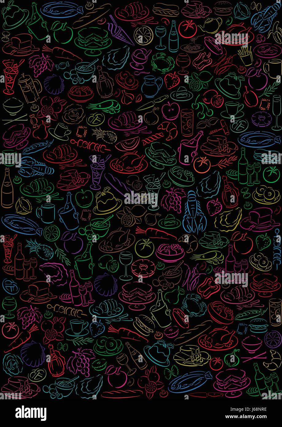 colorful transparent food symbols Stock Photo - Alamy