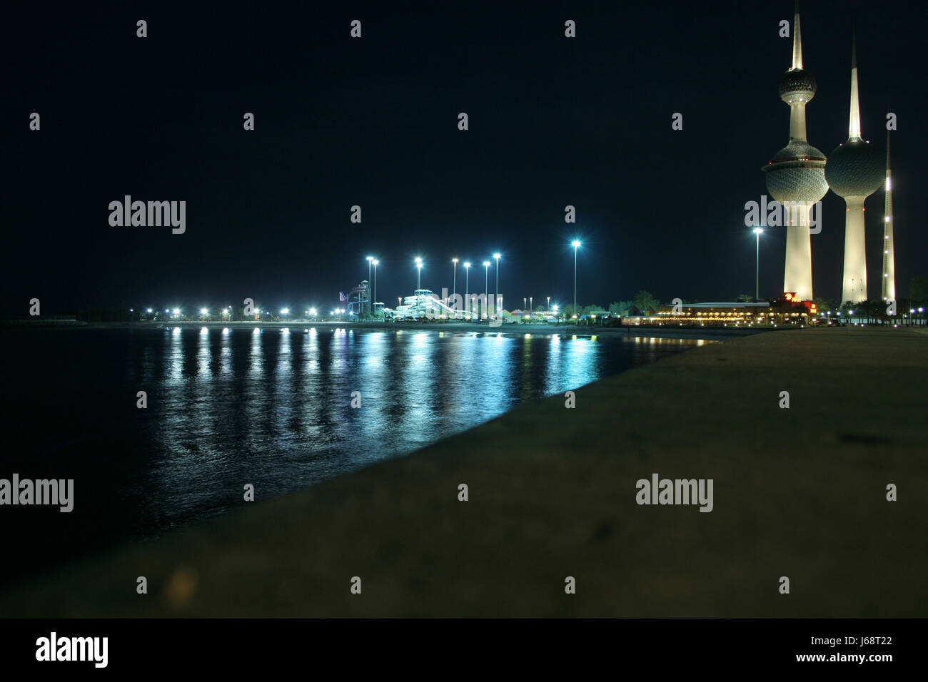 towers gulf kuwait blue tower buildings city town famous modern ...