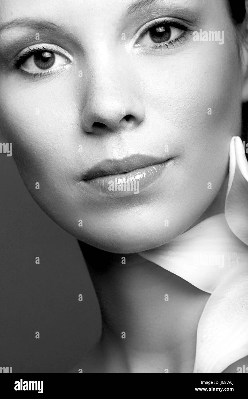 woman with lily Stock Photo - Alamy