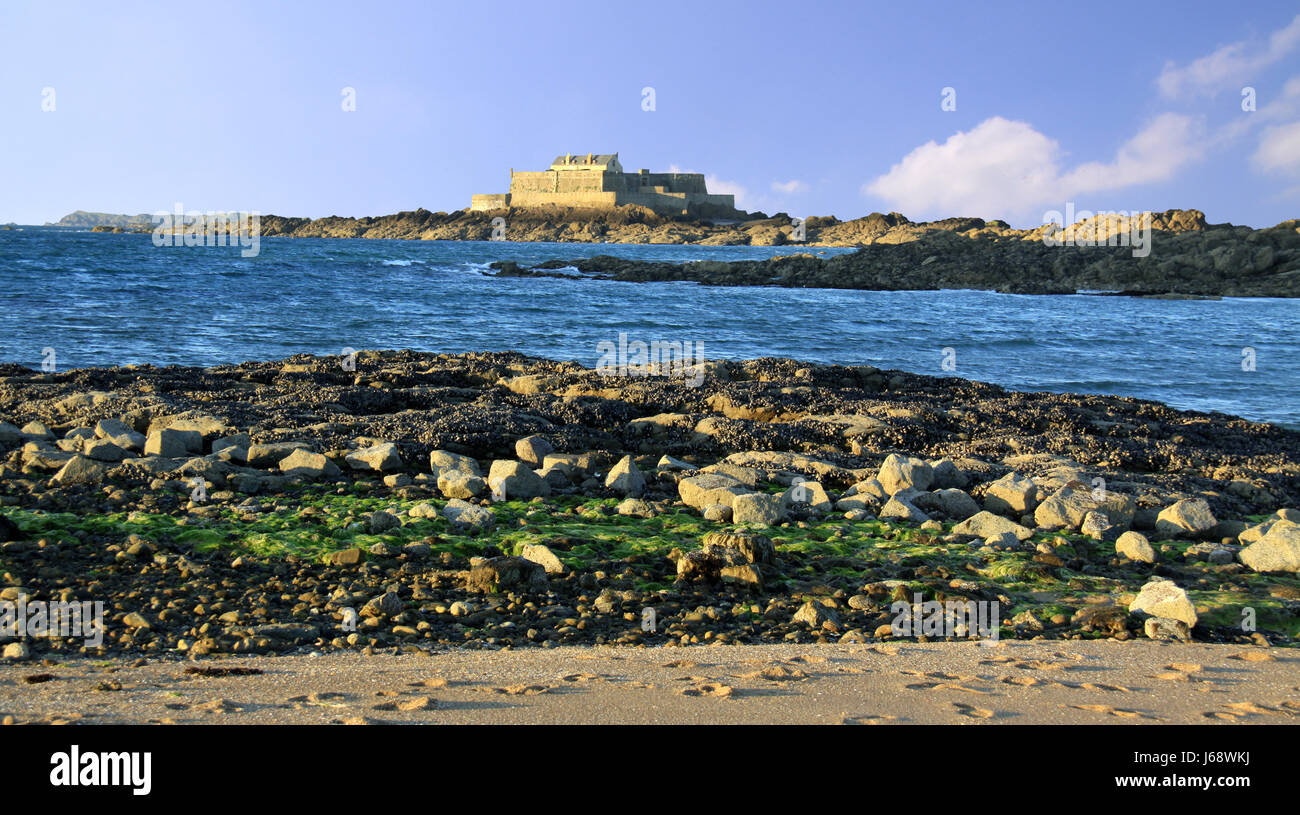 atlantic ocean salt water sea ocean water fortress blockhouse brittany ...