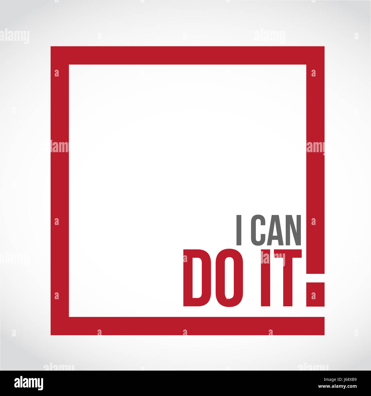 I can do it square sign concept illustration design over a white ...