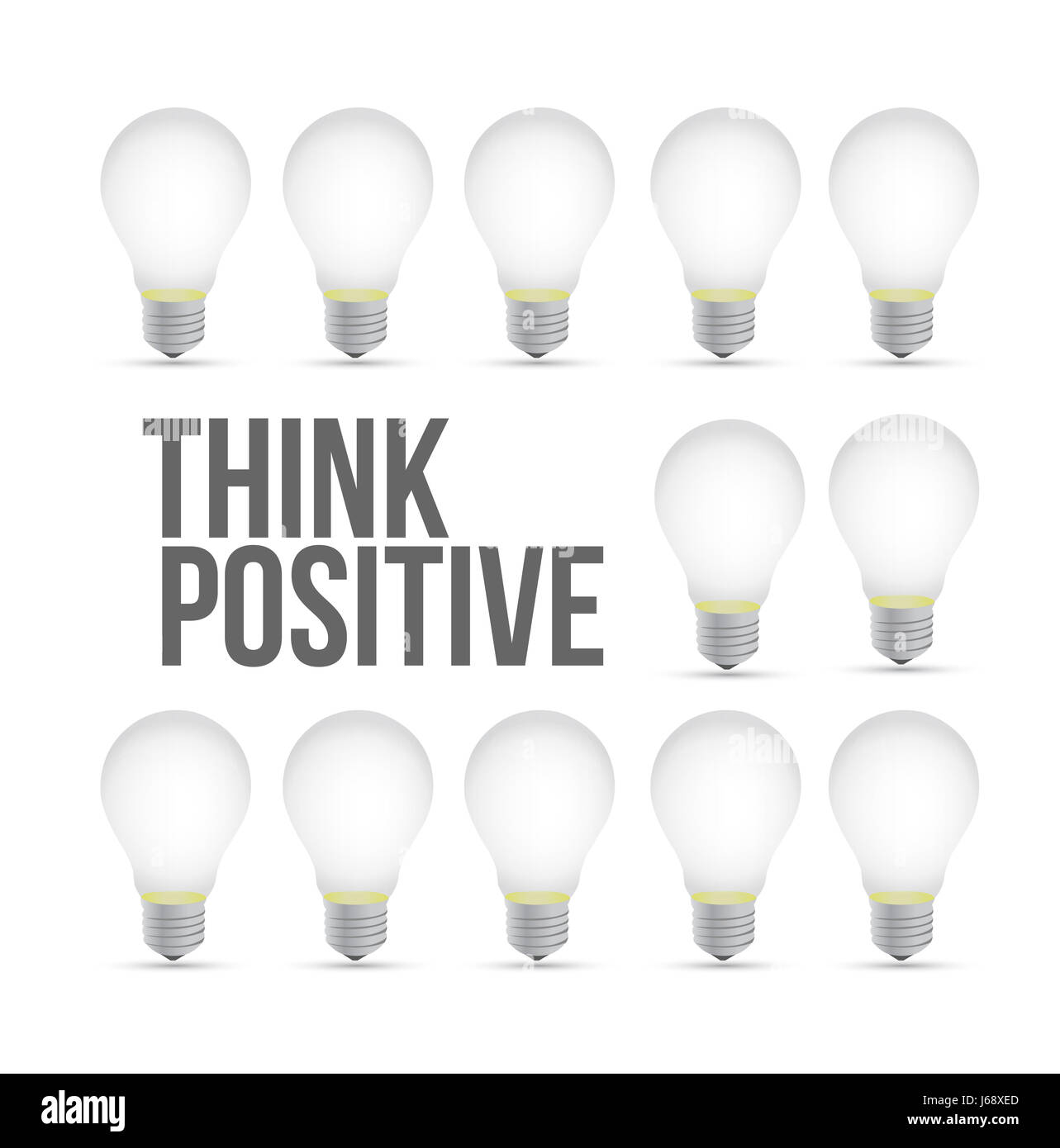 think positive idea light bulb pattern concept illustration design over ...
